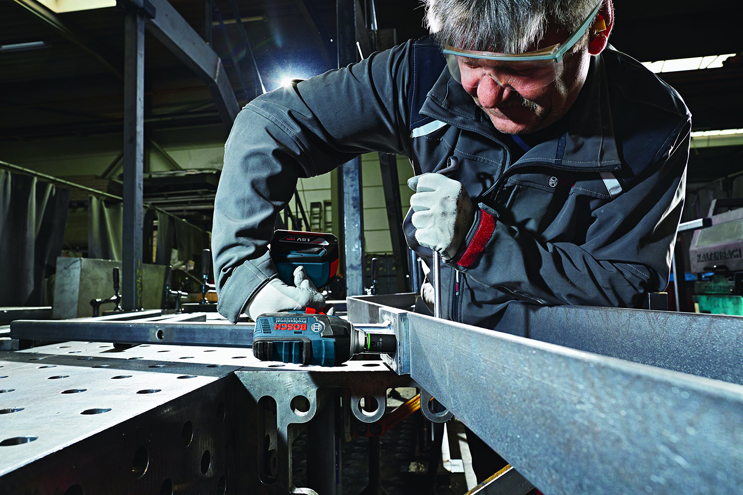 Bosch IWMH182-01 18V Brushless Impact Wrench with 1/2" Square Drive, 2 Batteries, Charger, and Carry Bag