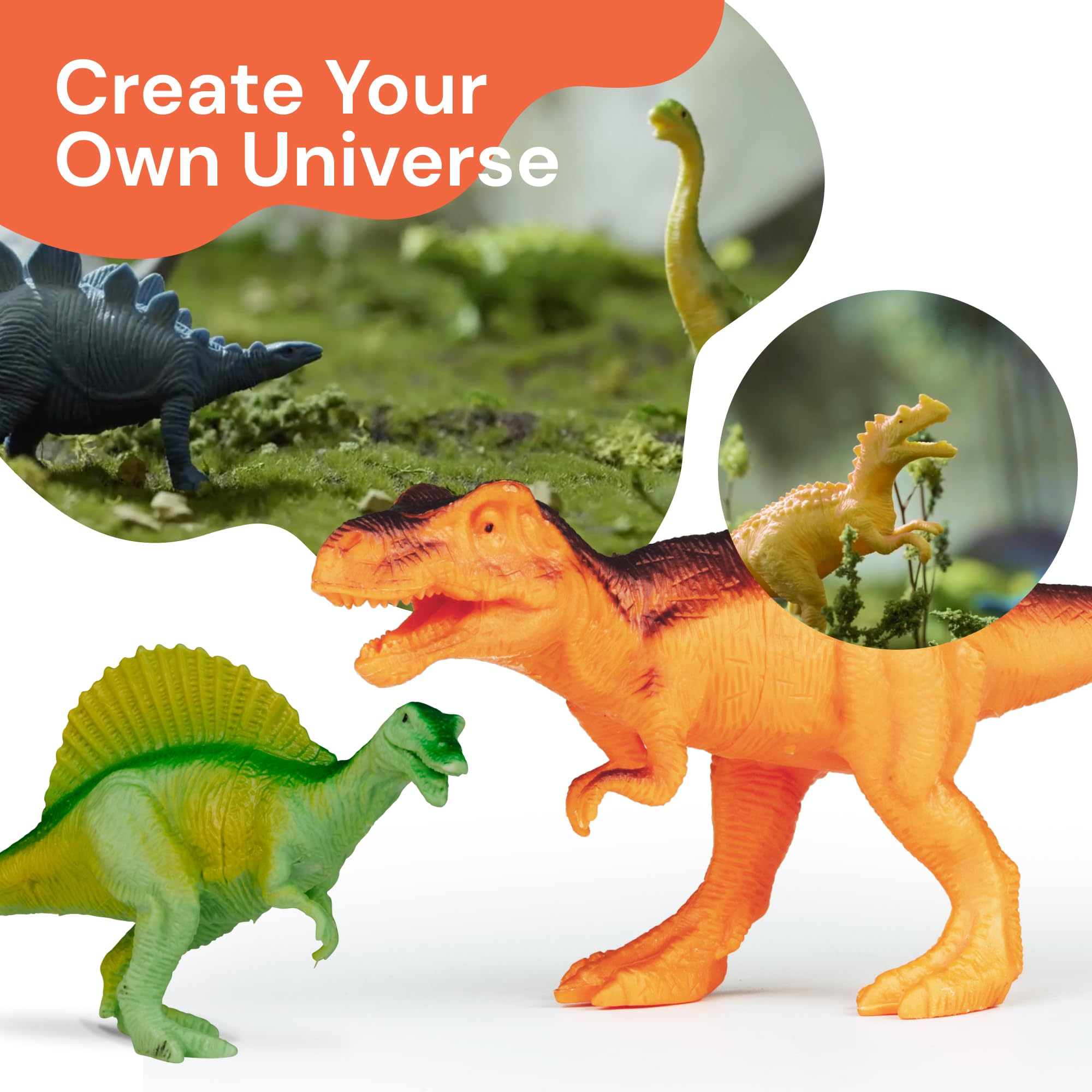 PLAYVIBE Dinosaur Toys for Kids 3-5 β 12 Realistic Small Dinosaur Figures with Storage Box, 5-7 Years Old β Toddler Boy Dino Toys