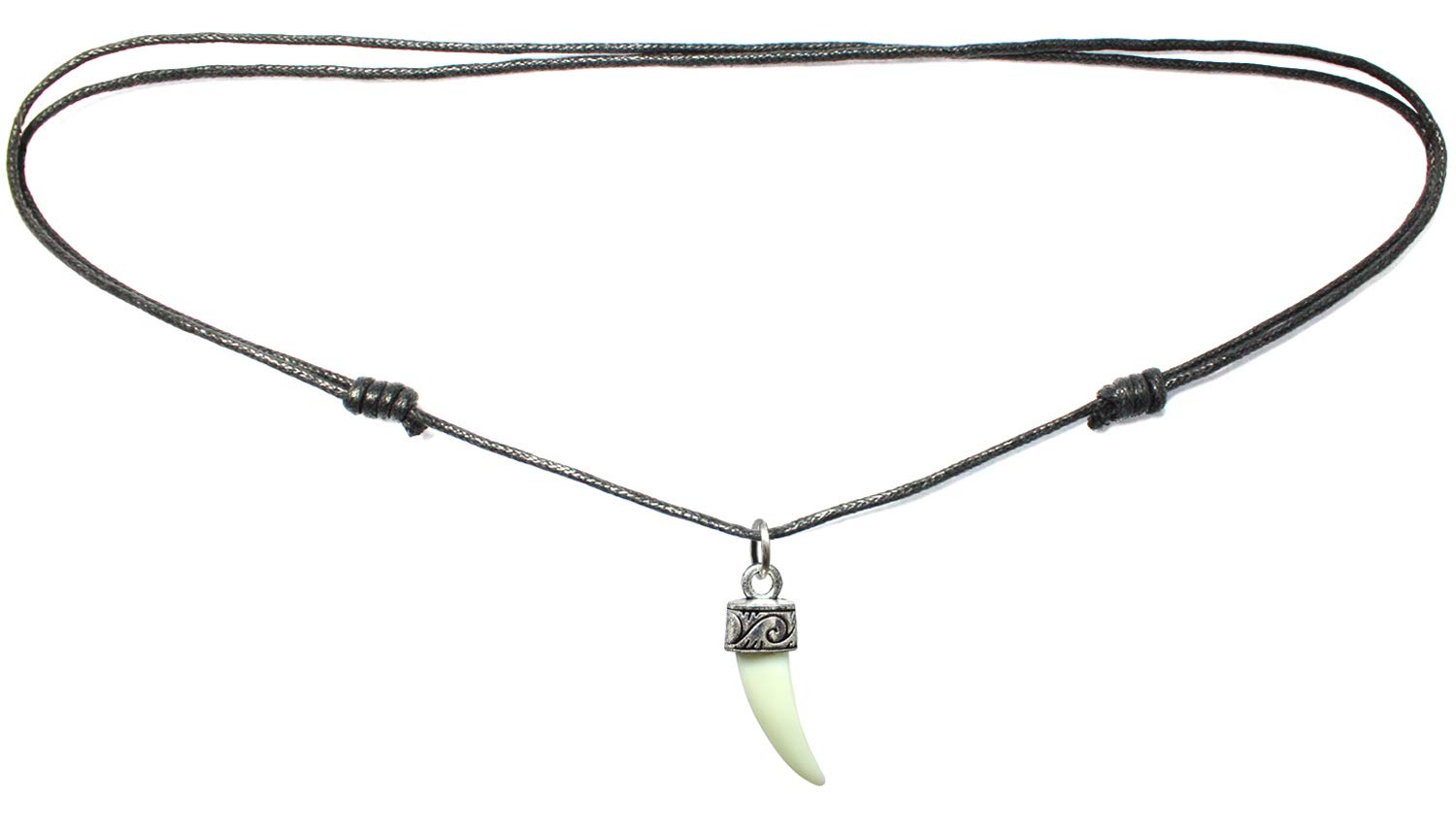 Bijoux de Ja Mini Wolf Fang Pendant Adjustable Cord Necklace