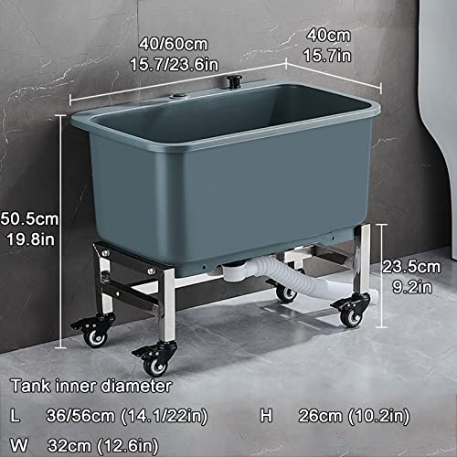 Portable Floor Mop Sink, Floor Mount Mop Sink/Basin, Single Bowl Kitchen Sinks, Camping Sink, Slop Sinks, For Commercial Kitchen, Restaurant, Business, Garages, Basements ( Size : 40*60*50.5cm/15.7*23