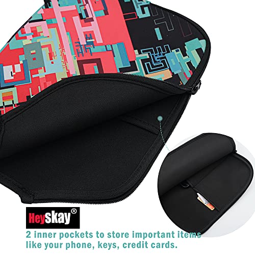 HEYSKAY Pickleball Paddle Cover Sleeve Pickleball Racket Sleeve Bag with Handle Strap Pickle-Ball Equipment Protective Paddle Sleeve with Mesh Pocket Sports Pickleball Carry Bag (Red Check Print)
