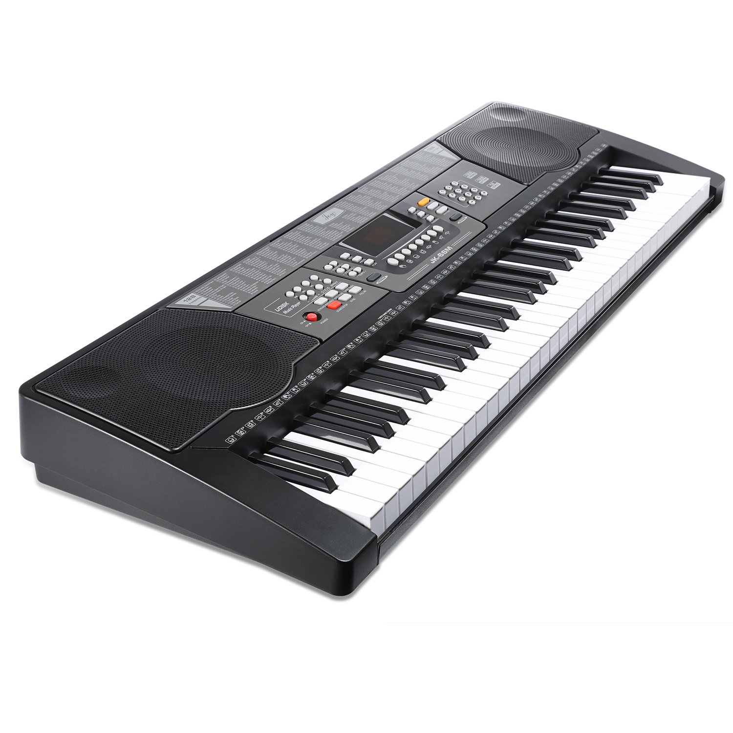 Joy 61-Key Standard Music Keyboard Kit Including USB Music Player Function, Bundle with Headphone, Stand, Stool, Power Supply (JK-66M Kit)