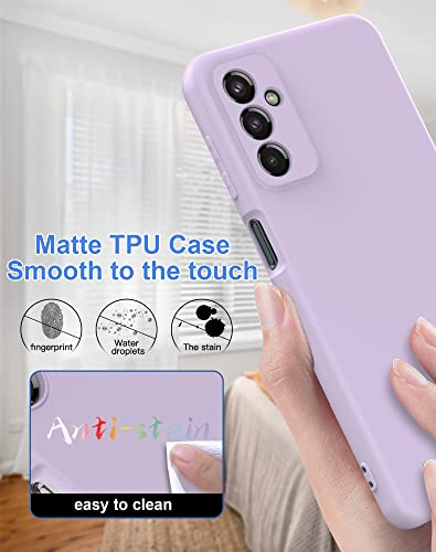 Foluu Silicone Case for Samsung Galaxy A14 5G, Liquid Gel Rubber Bumper Case with Soft Microfiber Lining Cushion Slim Hard Shell Shockproof Protective Cover for Galaxy A14 5G 2023 (Purple)