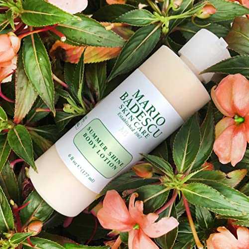 Mario Badescu Summer Shine Body Lotion Enriched with Vitamin A, Lightweight and Radiant, Non-Greasy Candlelit Glow Body Shimmer, Ideal for All Skin Types, 6 oz.