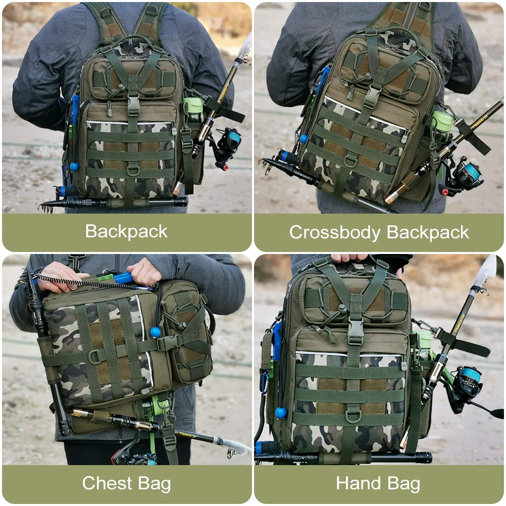 BLISSWILL Fishing Tackle Backpack with Two 3700 Fishing Tackle Boxes