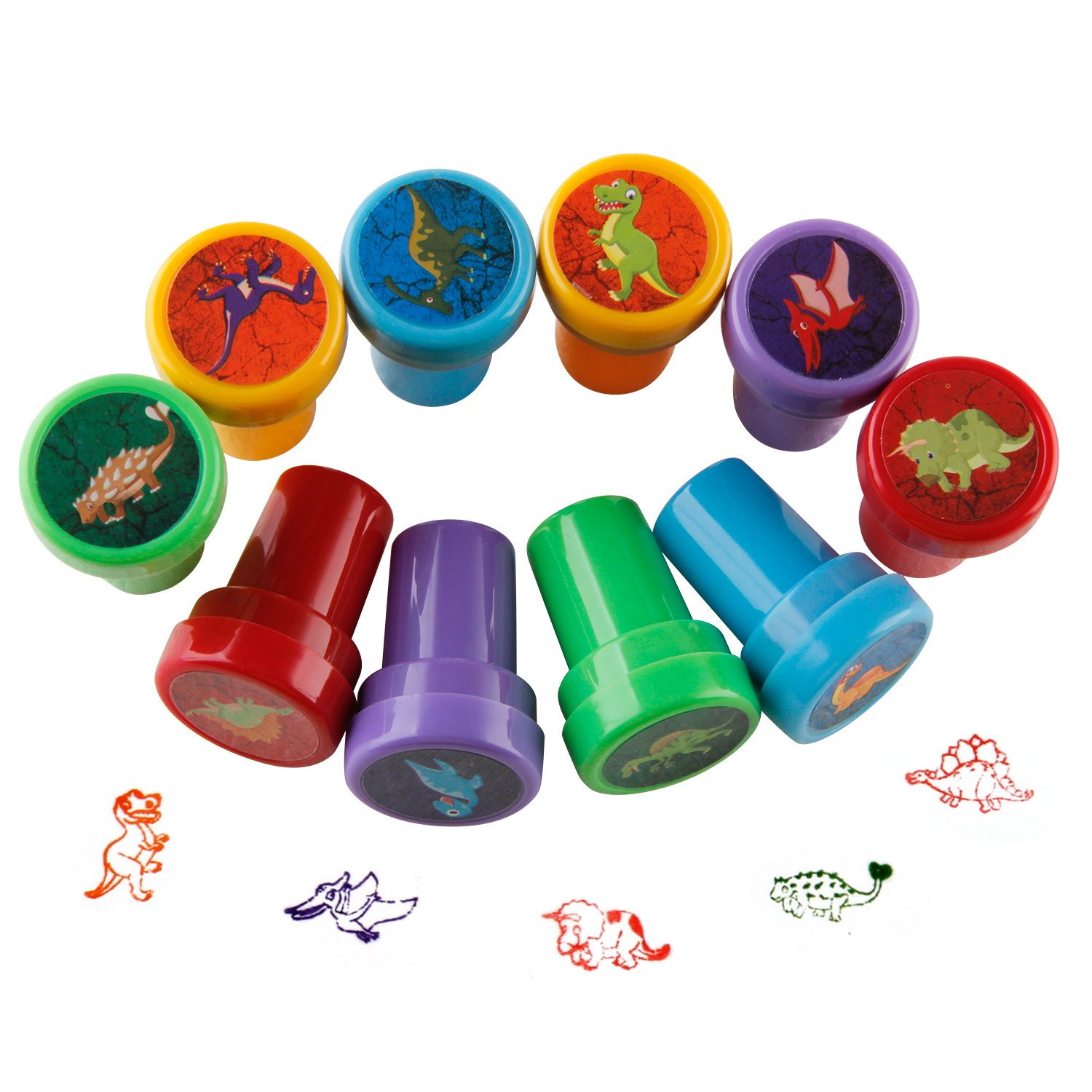Kictero 12 Pcs Dinosaur Eggs with Bonus10 Pcs Dinosaur Stamps, Crack Easter Dinosaur Eggs That Hatch in Water, Grow Eggs with Dinosaur Figures Inside Toy for Boys/Girls, Birthday Party Favors