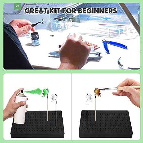 Keadic 37Pcs Model Tool Paint Kit Includes Professional Gundam Model Basic Tools, Painting Stand Base Holder and Alligator Clip Sticks Modeling Tools for Airbrush Hobby Model Building Parts Assemble