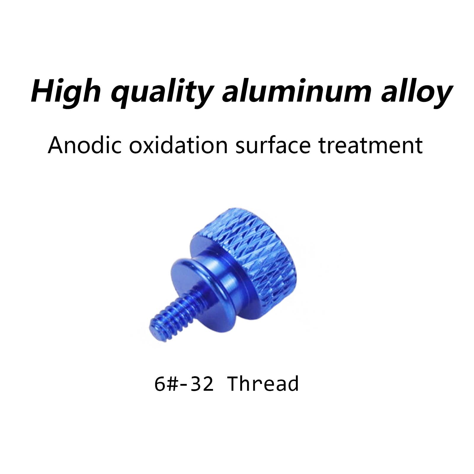Curqia Aluminum Alloy Thumb Screws Hand Tighten Screws PC Screws for Cover/Power Supply/PCI Slots/Hard Drives (10 PCS, Blue)