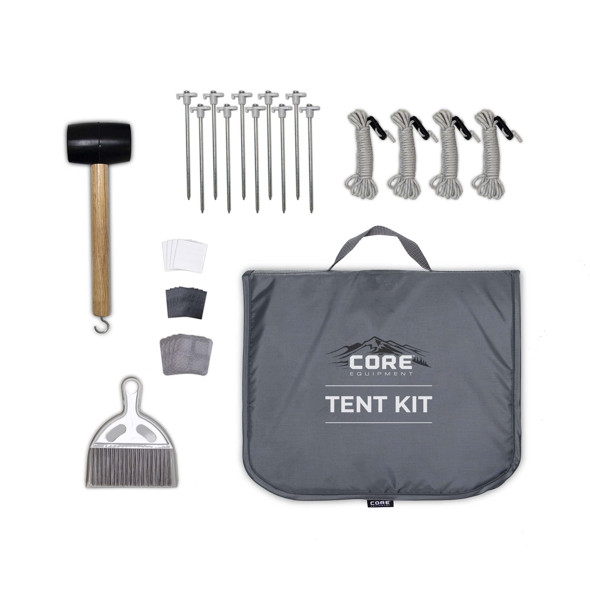 CORE 9 Person Lighted Instant Cabin Tent with Included Footprint and Tent Kit