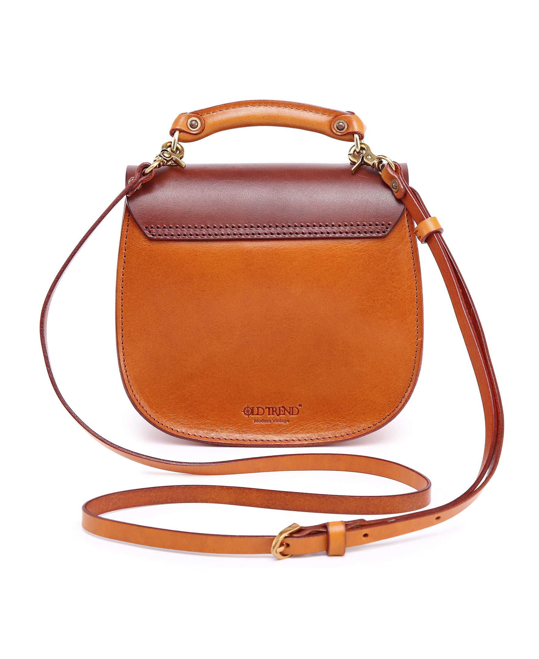 OLD TREND Genuine Leather Halibut Crossbody Bag (Cognac)