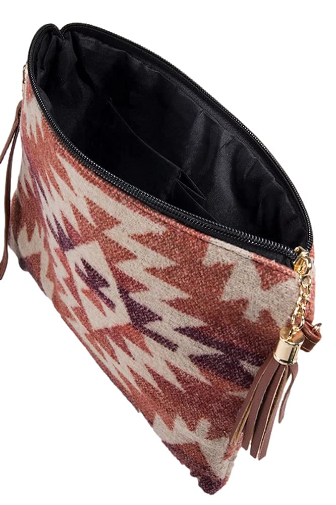 Southwestern Saddle Blanket Navajo Native American Western Print Crossbody Clutch Bag Purse