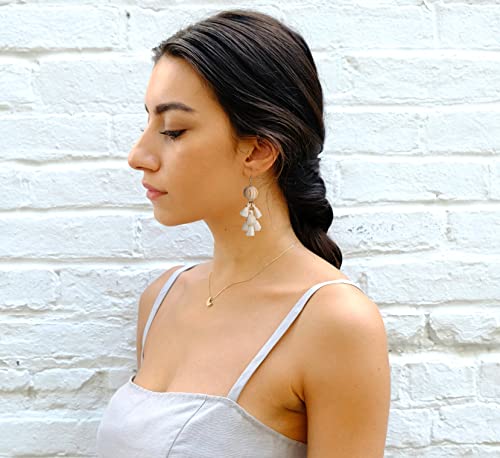 Bohemian Layered Tassel Earrings - Handmade Tiered Tassel Dangle Earrings with Wooden ball for Sister, Lover