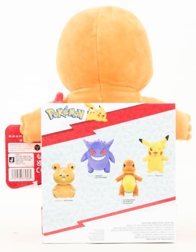 Pokémon Pokemon PKW0060 30 cm Plush - Glumanda Charmander PLUSH-12-Inch Authentic Details-Toys for Kids, Single, Black