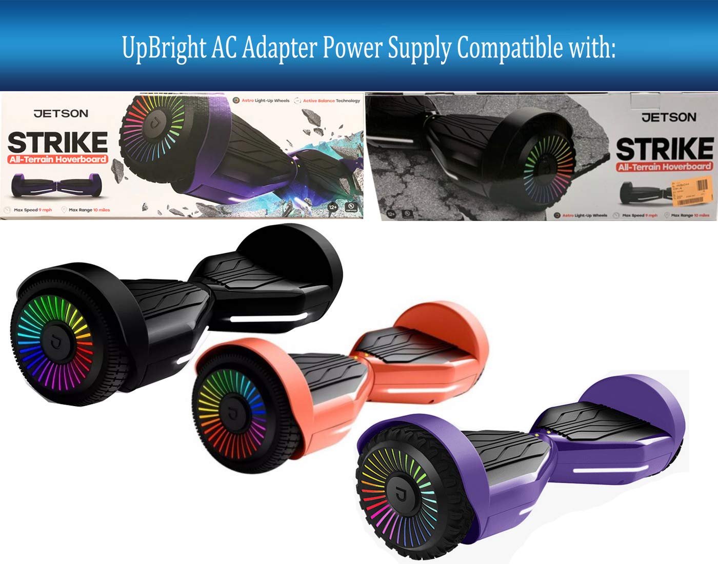 UpBright 3-Prong 42V AC/DC Adapter Compatible with Jetson Strike JSTRIKE 36V Lithium-ion Battery JSTRIKE-BLK JSTRIKE-BLU JSTRIKE-COR JSTRIKE-PUR JSTRIKE-RED CD CP4210 Coming Data Power Supply Charger