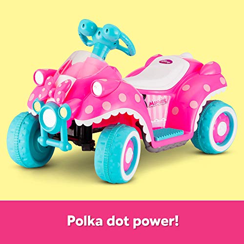 Kid Trax Toddler Disney Minnie Mouse Quad Ride-On, Kids 18-30 Months, 6V Battery and Charger Included, Max Weight 45 lbs, Hot Pink