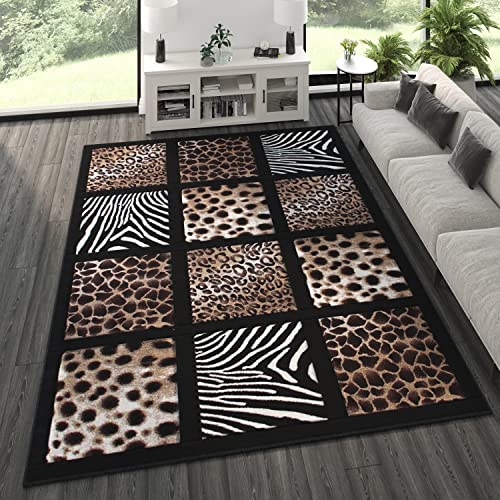 Modern Area Rug Animal Prints 8 Feet X 10 Feet 6 Inch Design S 251 Black