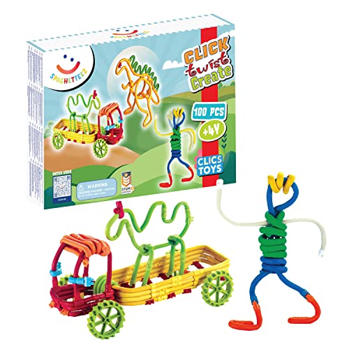 spaghetteez Craft kit for Kids from 4 Years, Sensory Toys for Boys and Girls, Ideal as a Gift, Flexible Construction Toys for Arts and Crafts in a Set of 100 Pieces