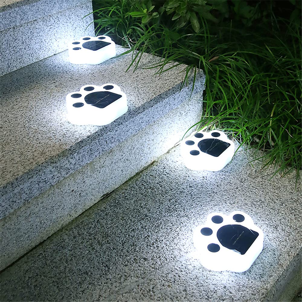 ZHUANYIYI 4 Pieces, Outdoor Solar Lights, Creative Bear Paws Inserted Lawn Landscape Lights, Home Garden Pavement Decorative Street Lights, Courtyard Waterproof Wall Lights