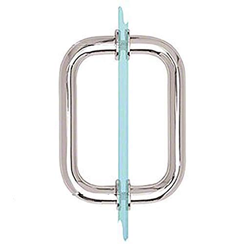 Dynasty Hardware 6" Back to Back Tubular Shower Door Pull for Frameless Shower Doors, Polished Chrome, with Washers