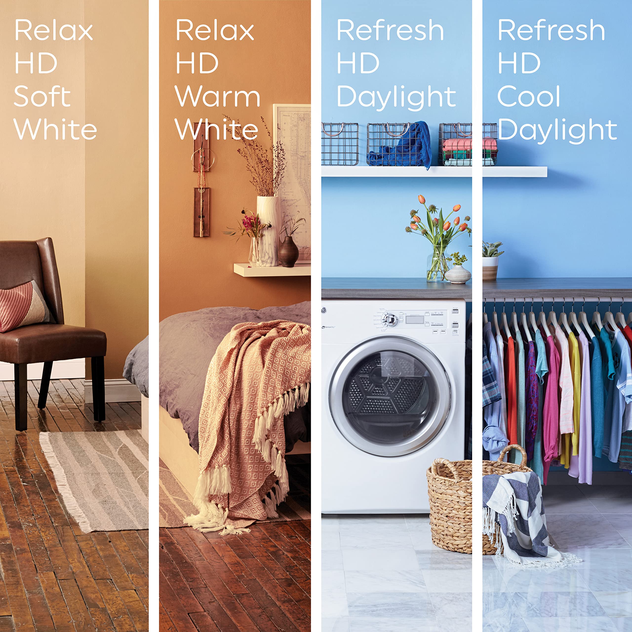 GE Relax LED Light Bulbs, 40 Watt, Soft White, G16.5 Globe Bulbs, Clear, Small Base (2 Pack)