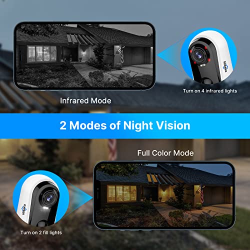 Hiseeu Security Camera Battery, 2K Wireless Security Camera Outdoor Indoor for Home Surveillance, Color Night Vision, Siren, 2-Way Audio, AI Motion Detection, CloudEdge App
