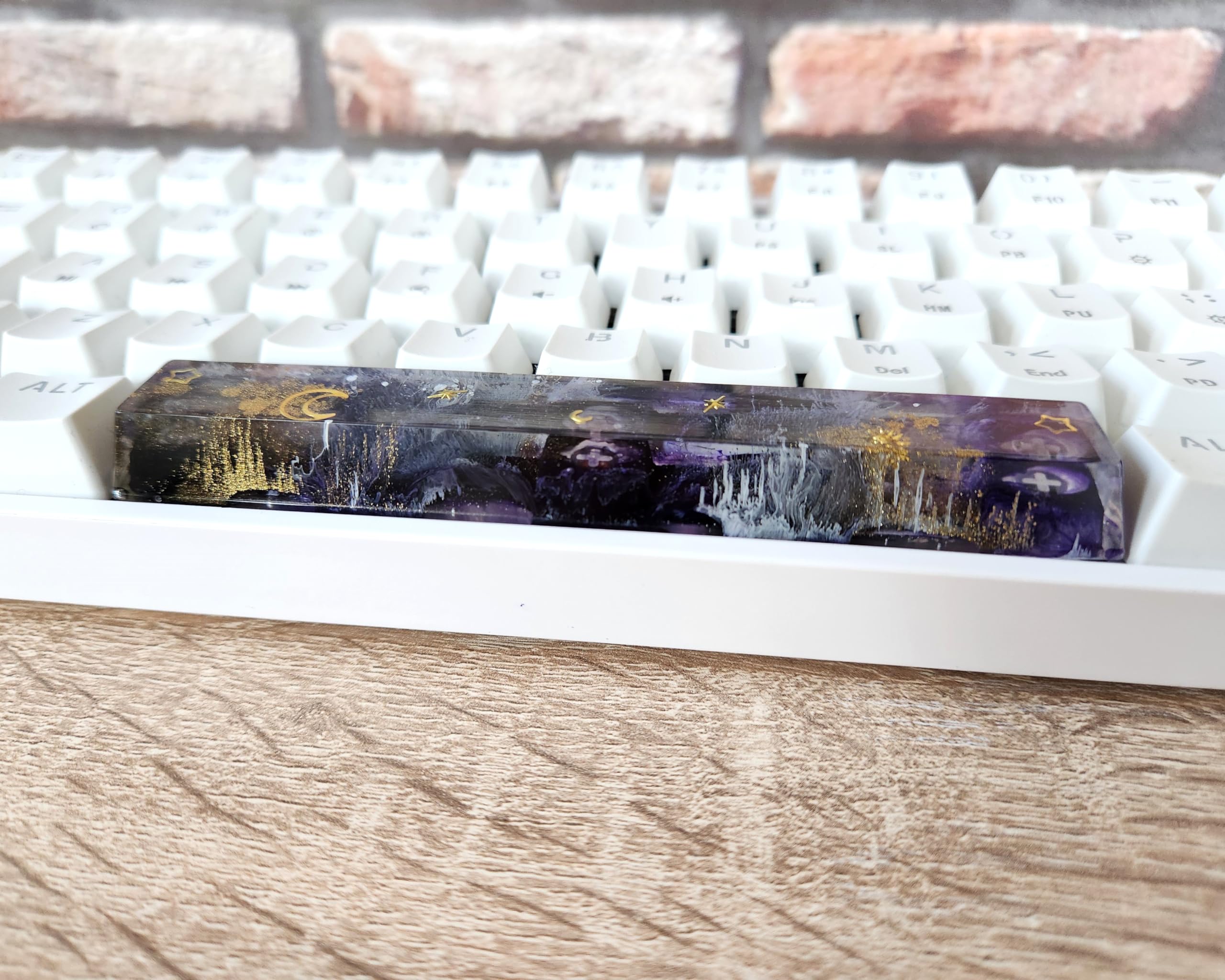Custom Artisan Purple Galaxy Spacebar Keycap 6.25U (OEM) for RGB Cherry MX Gaming Mechanical Keyboards