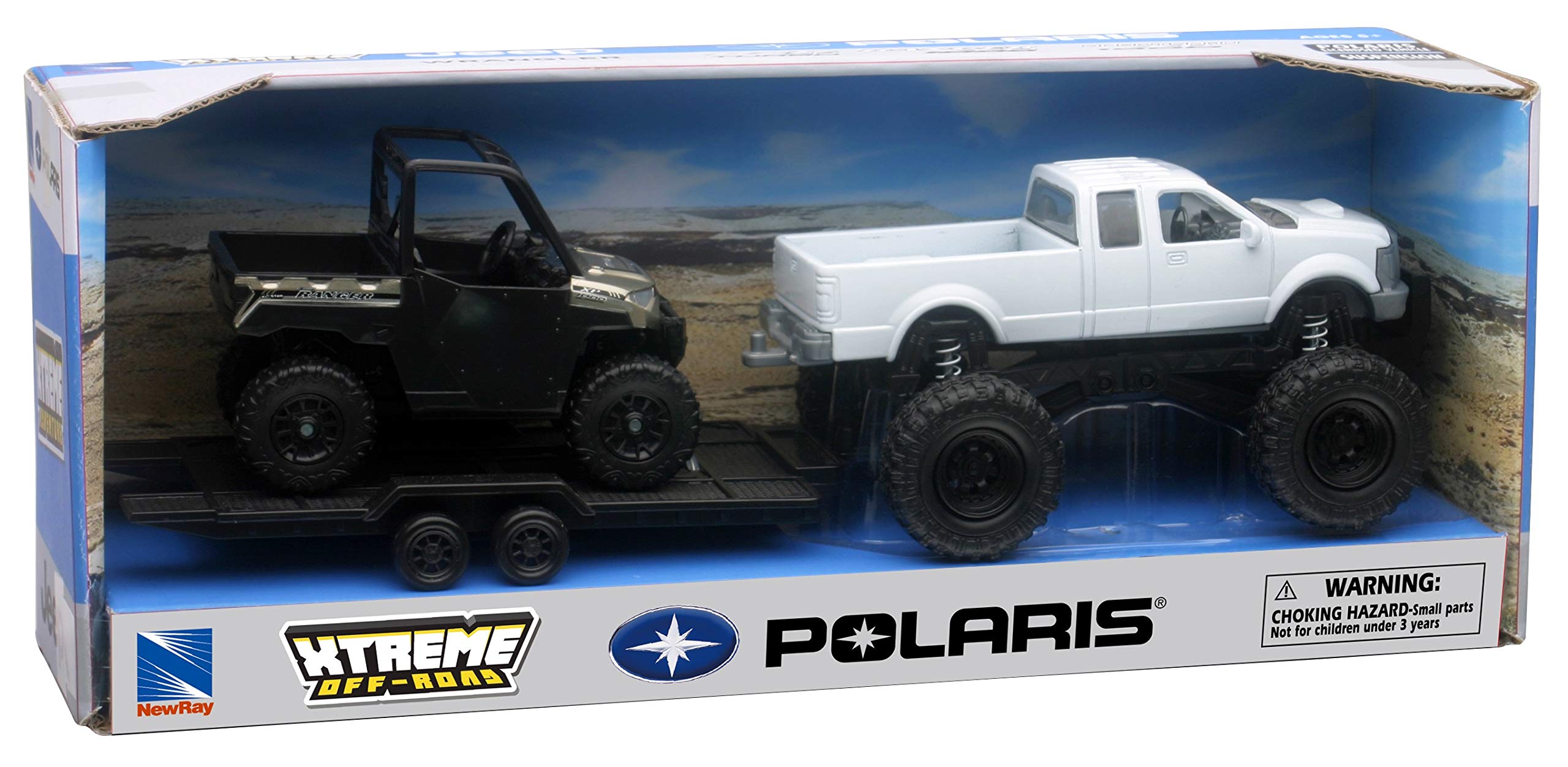 New-Ray Toys 4 X 4 Pick up Truck and Polaris Ranger (Vehicle Colors May Vary)