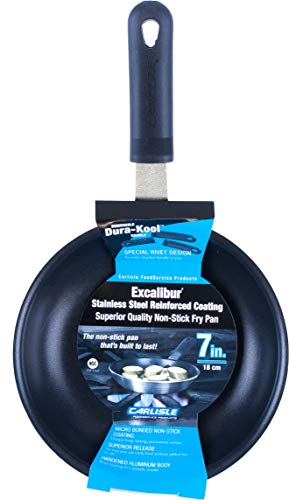 Carlisle FoodService Products 60907XRS Scratch-Resistant Aluminum Non-Stick Fry Pan With Removable Silicone Sleeve, 7