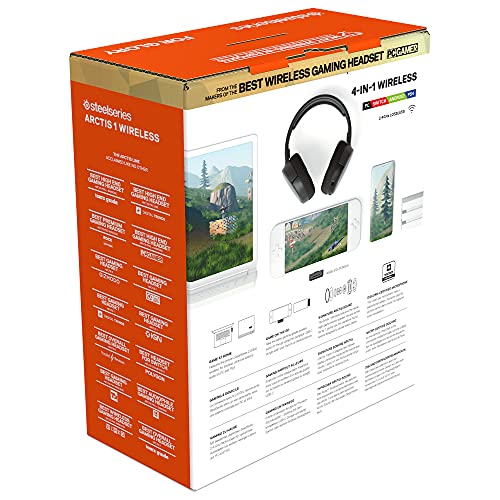 SteelSeries Arctis 1 Wireless - Wireless Gaming Headset - USB-C Wireless - Detachable Clearcast Microphone - for PC, PS5, PS4, Nintendo Switch, Android, Black