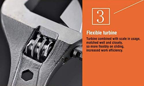 Edward Tools Pro 8" Adjustable Wrench - Carbon Steel Adjusting Design - Crescent Pro Grip for Greater Leverage - Locking Adjustable Width - Spanner Handle
