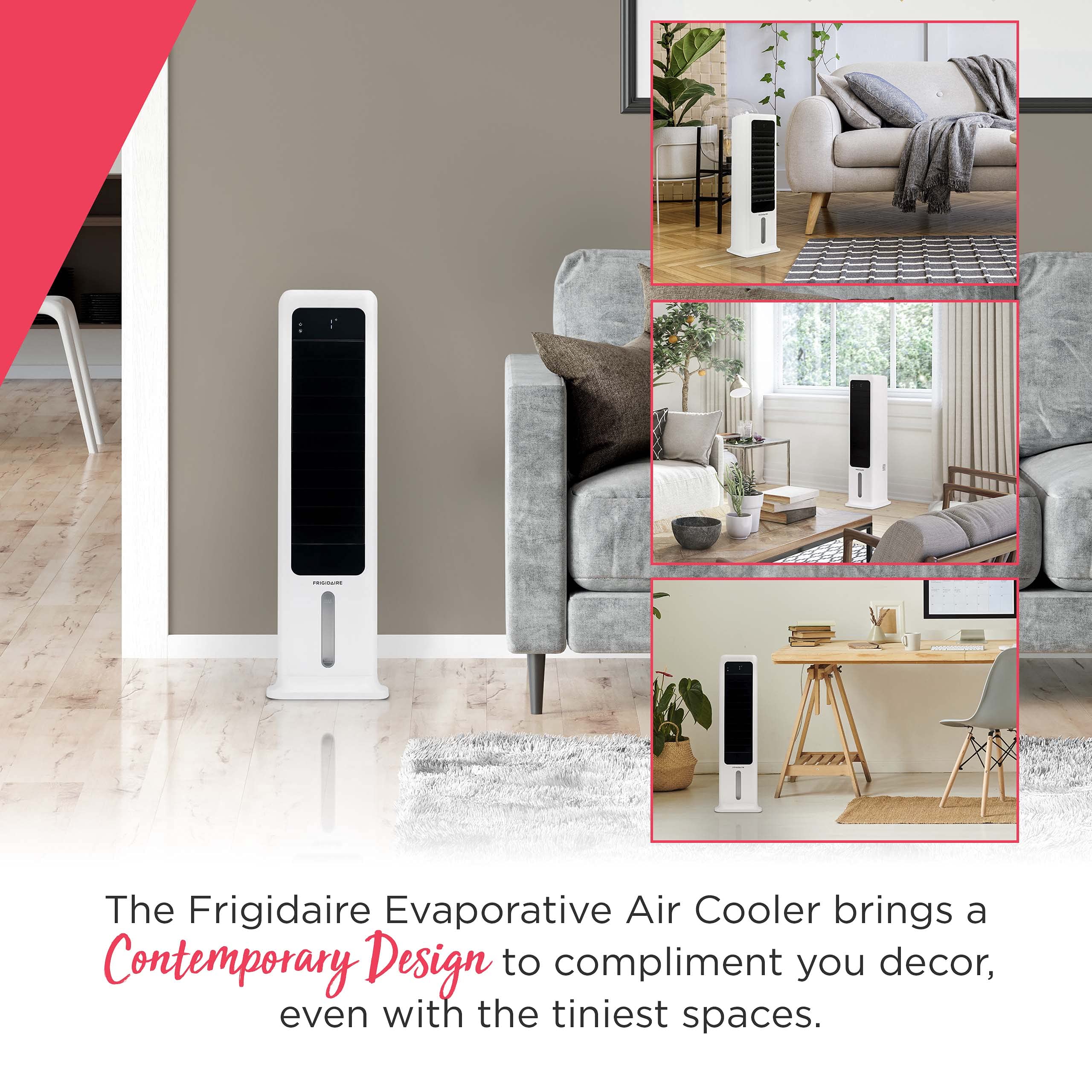 Newair Evaporative Cooler 412 CFM 215 sq. ft. Portable Freestanding Home Air Cooler 3 Fan Speeds Dual Direction Oscillation White Evap Cooler