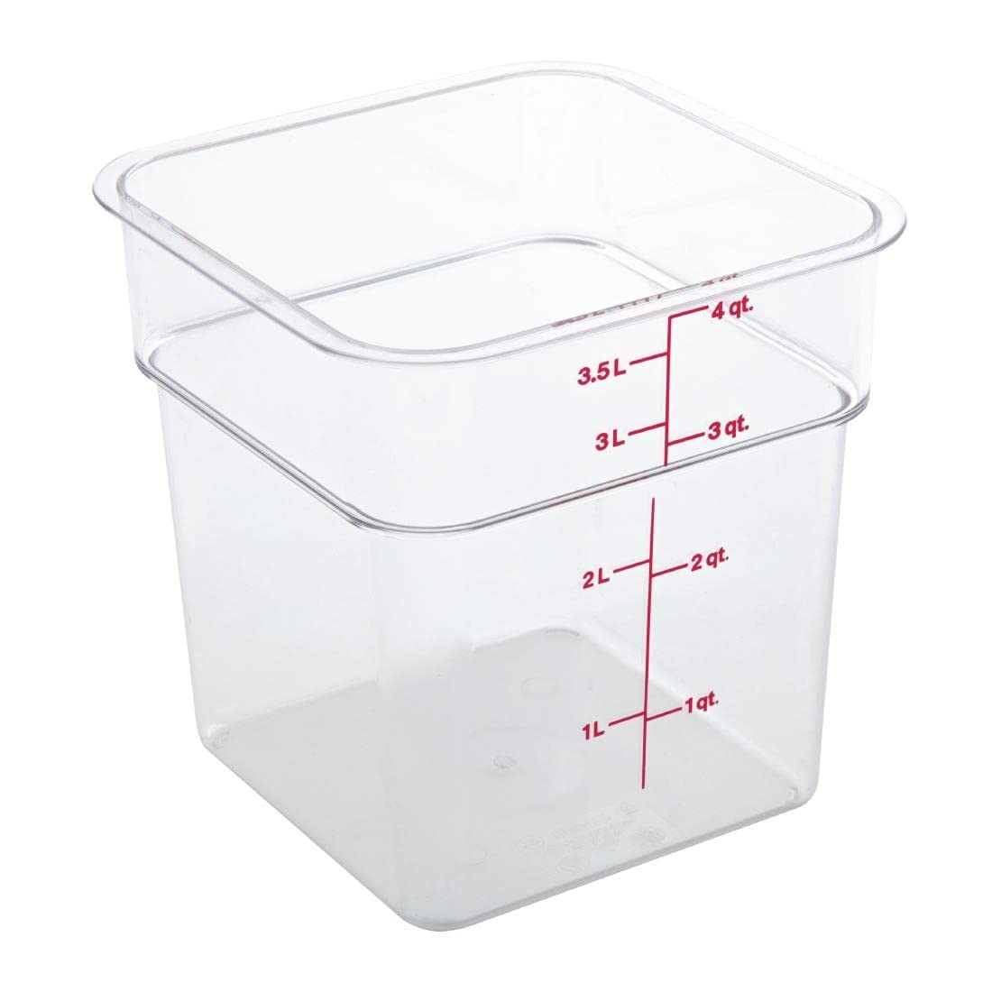 Cambro 4SFSCW135 CamSquare Food Container 4 Qt. 7-1/4 x 7-1/4 x 7-3/8 Clear - Case of 6