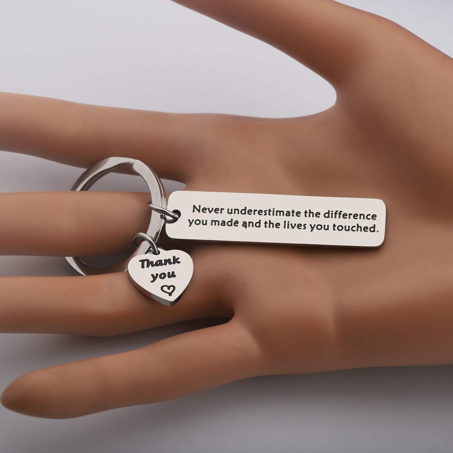 BAUNA Thank You Gift Appreciation Jewelry Keychain for Volunteer Social Worker