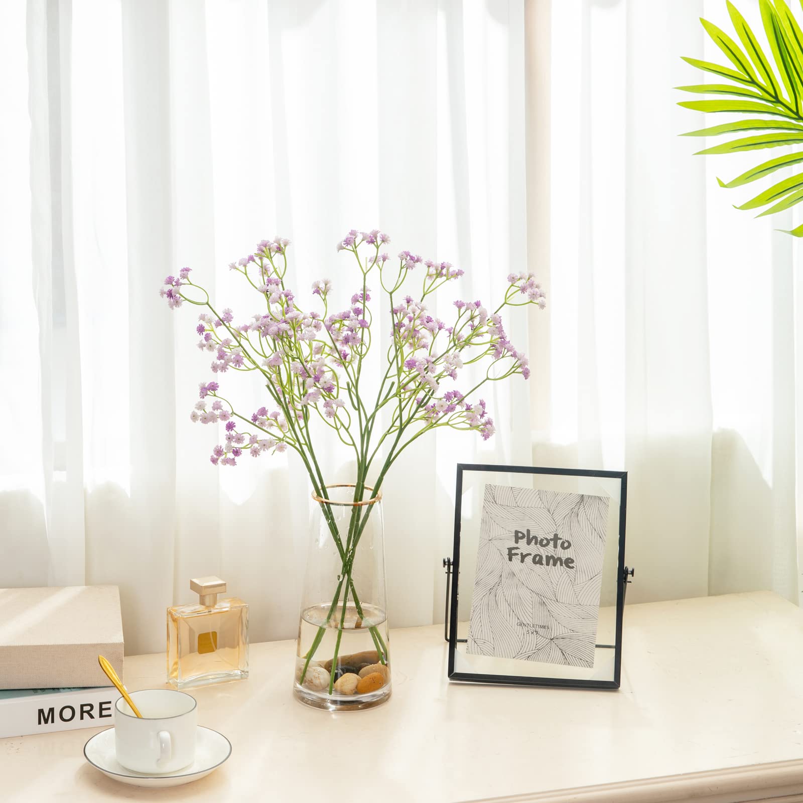 Hawesome 10 Pcs Babys Breath Artificial Flowers Gypsophila Real Touch Flowers Fake Bouquet Home Wedding Garden DIY Decor(Purple)