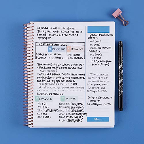 Erin Condren 8.5" x 11" Spiral Bound Productivity Notebook - Watercolor Blooms. 160 Lined Page & To Do List Organizer Notebook. 80Lb Thick Mohawk Paper. Stickers Included