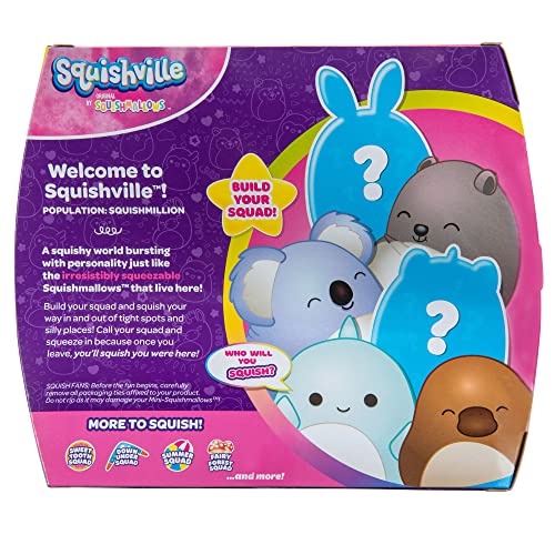 Squishville by Original Squishmallows Down Under Squad Plush - Six 2-Inch Wesley, Kayla, Keely, Ham, Santino, and Sharon Plush - Toys for Kids (SQM0215)