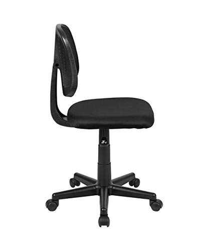 Flash Furniture Flash Fundamentals Mid-Back Black Mesh Swivel Task Office Chair with Pivot Back