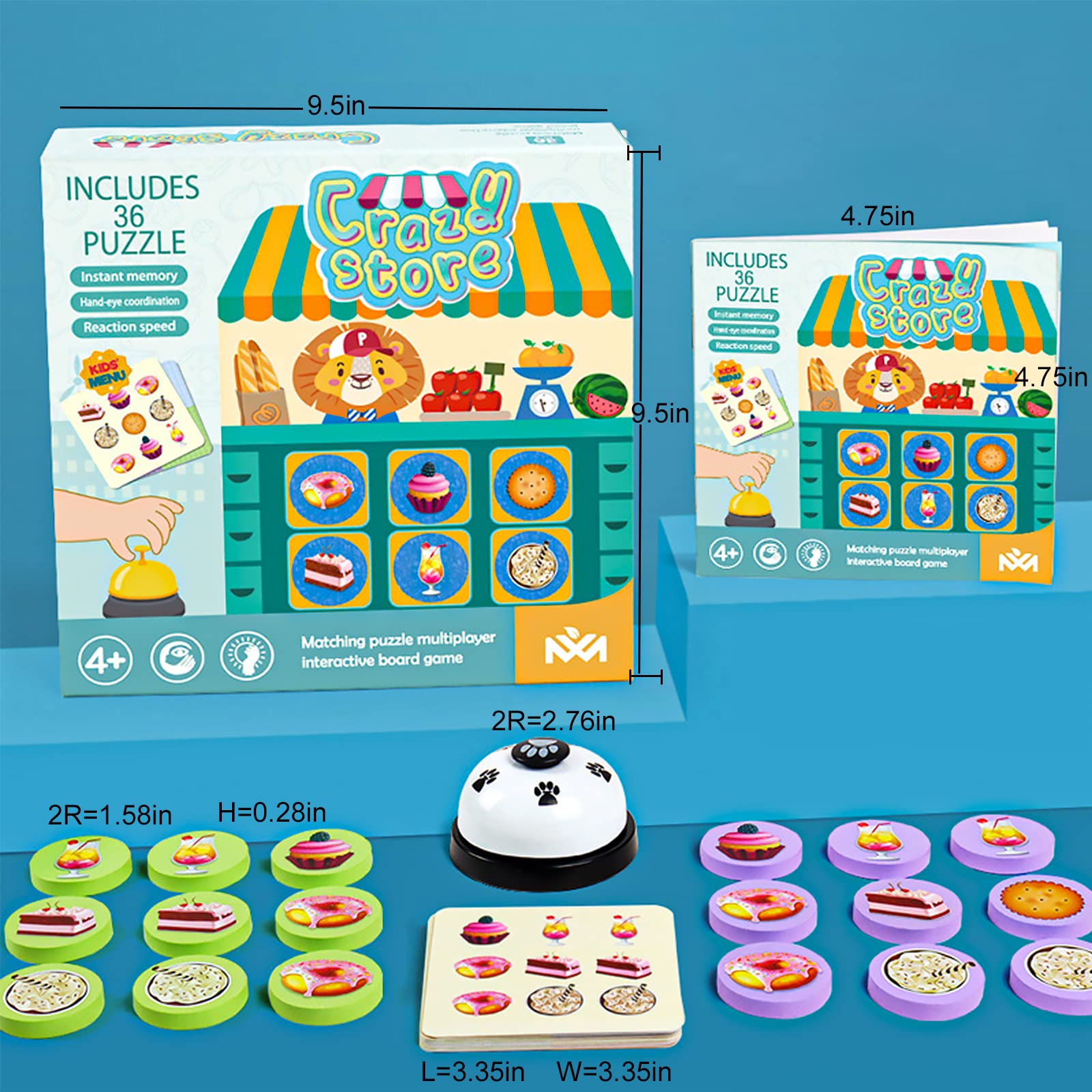 Bingo Games! Picture Learning Educational Board Game for 2 to 4 Kids Ages 4+.