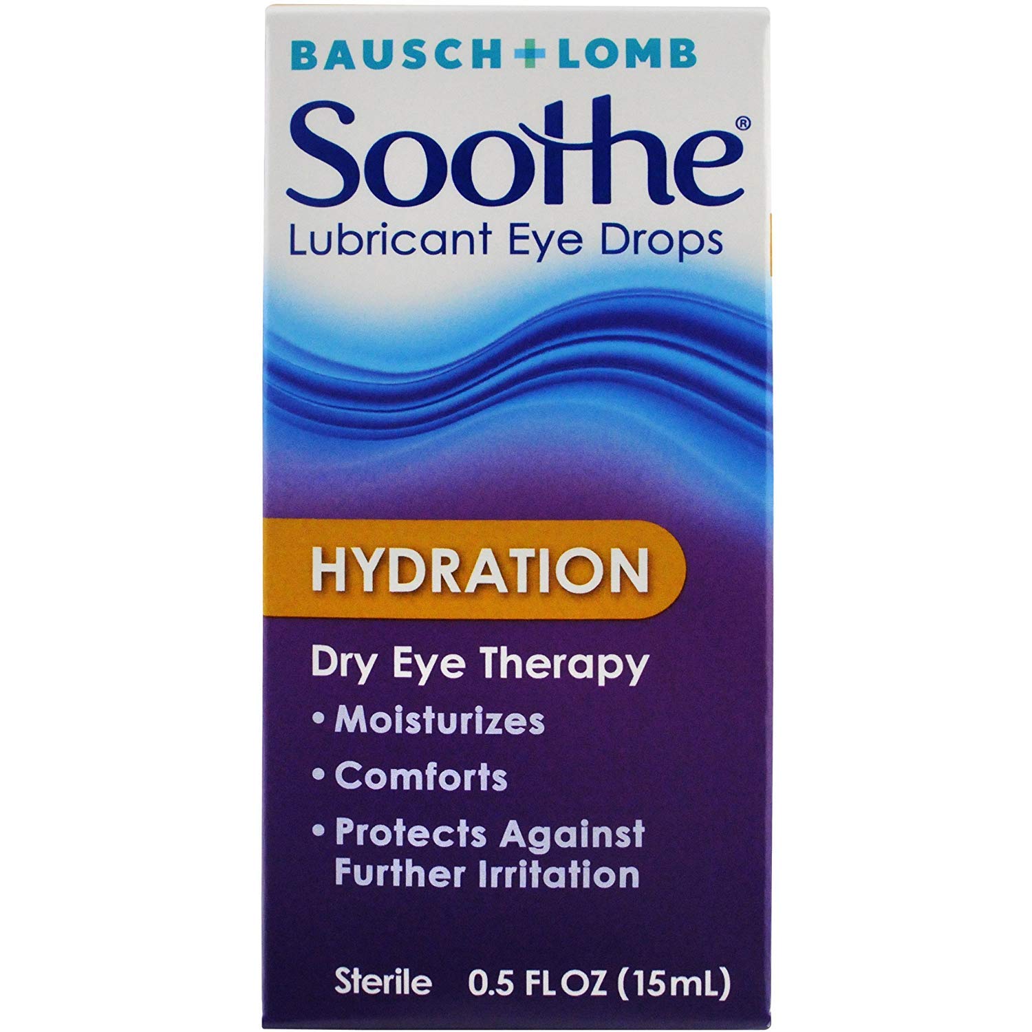 Bausch + Lomb Soothe Lubricant Eye Drops, Hydration - 0.5 oz, Pack of 3