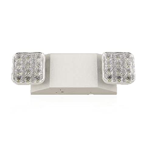 LED Emergency Lights with Battery Backup, Indoor Emergency Exit Light, UL Listed, 2 Adjustable Heads, 120/277V, Interior Emergency Lighting for Business