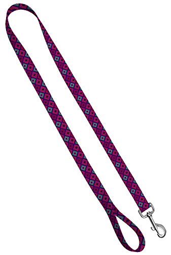 Moose Pet Wear Deluxe Dog Leash - Patterned Heavy Duty Pet Leashes, Made in the USA - 1 Inch x 6 Feet, Dainty Diamond