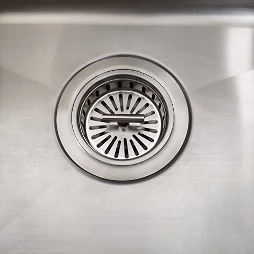 EADOT 3-1/2 Inch Brushed Nickel Sink Strainers for Kitchen Sink, Stainless Steel Kitchen Sink Drain Strainer Assembly with Strainer Basket And Drain Stopper, US Standard Kitchen Sink Drain Replacement