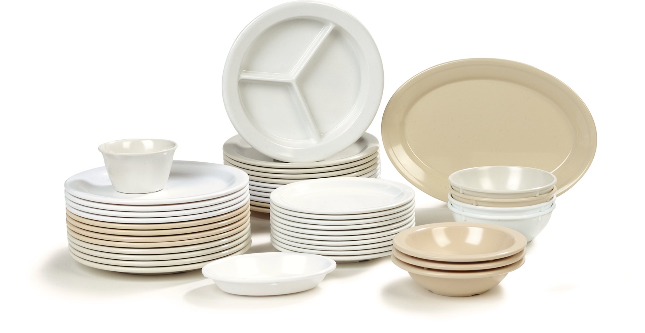 Carlisle FoodService Products Dallas Ware Reusable Plastic Plate Appetizer Plate with Rim for Buffets, Home, and Restaurants, Melamine, 5.5 Inches, White, (Pack of 48)