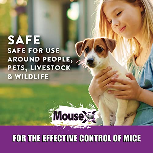 MouseX Bait Pellets, All-Natural Poison Free Humane Rat and Mouse Rodenticide Pellets, 1 lb. Bag - EcoClear Products