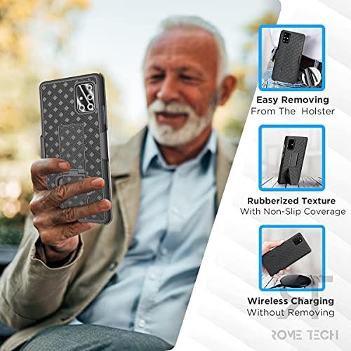 Holster Case with Belt Clip for Samsung Galaxy A71 5G SM-A716U [NOT for VERIZON 5G UW / A71 4G] - Slim Heavy Duty Combo - Phone Cover with Kickstand Compatible with Galaxy A71 5G - Black