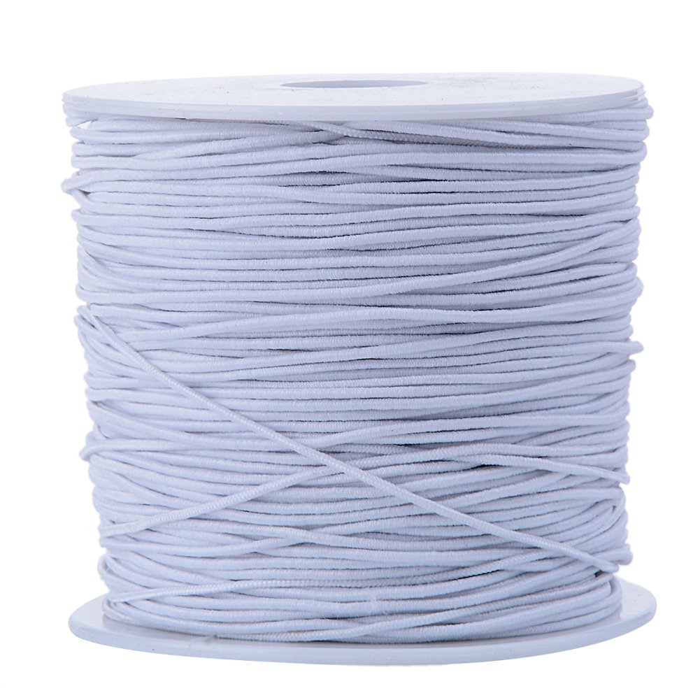 Bingcute 1.0MM White Beading Elastic Cord, 100 Yard (White)