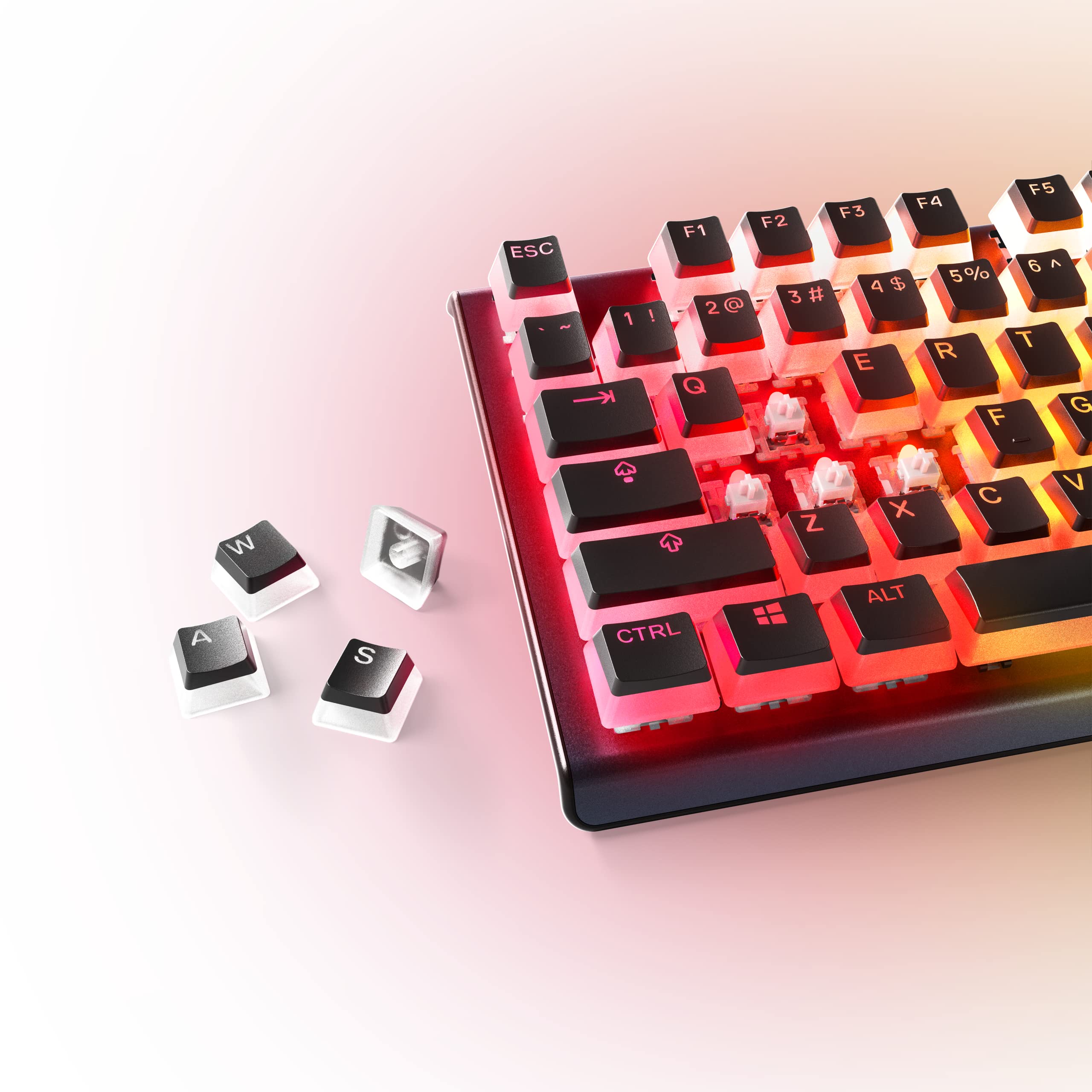 SteelSeries Apex 7 Mechanical Gaming Keyboard – OLED Smart Display – USB Passthrough and Media Controls – Tactile and Quiet – RGB Backlit (Brown Switch) with PRISMCAPS-Double Shot Keycaps