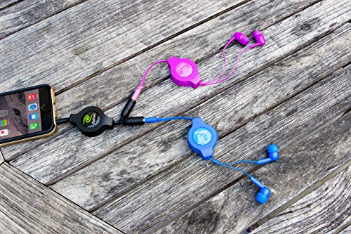 ReTrak Retractable Headphone Splitter, Black (ETCABLESPLBLK)