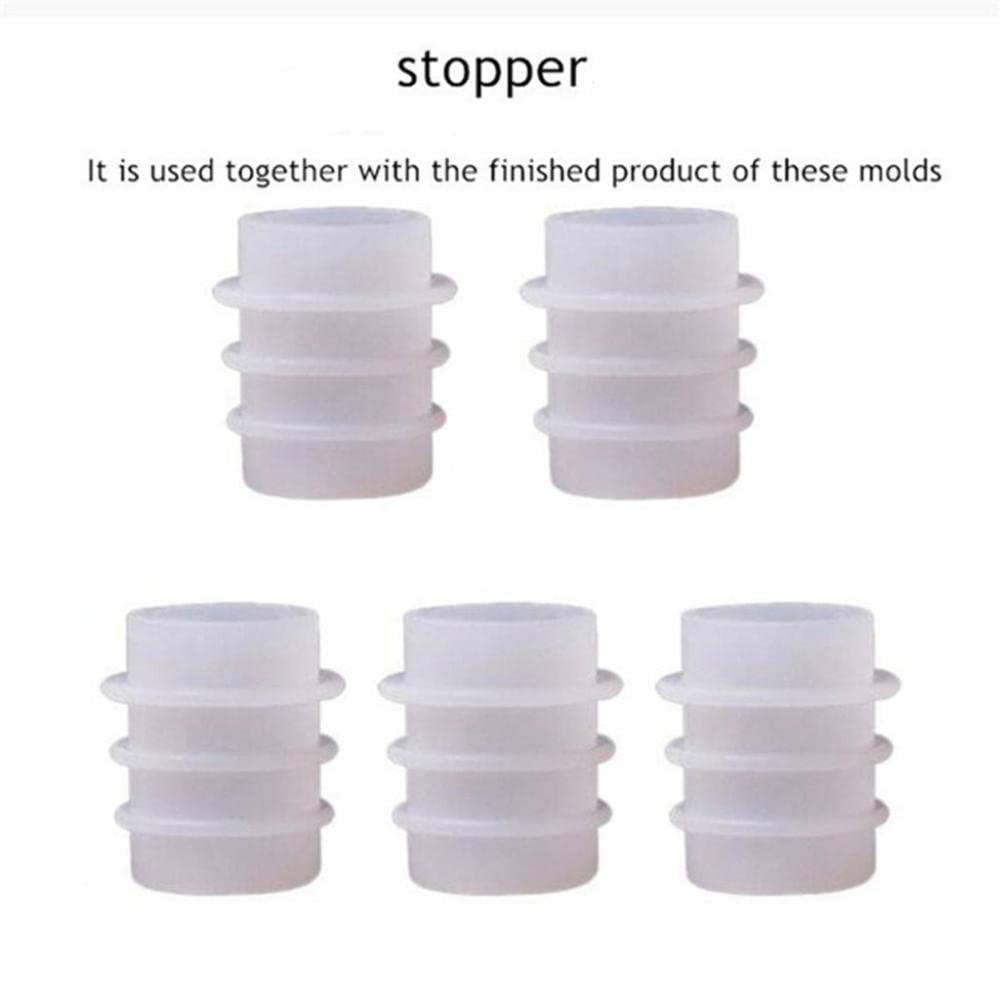 Bottle Stopper Silicone Mold,Crystal Epoxy Wine Bottle Stopper Mold,Reusable Beverage Bottle Stoppers Silicone Molds(5 pcs Cork Cover)