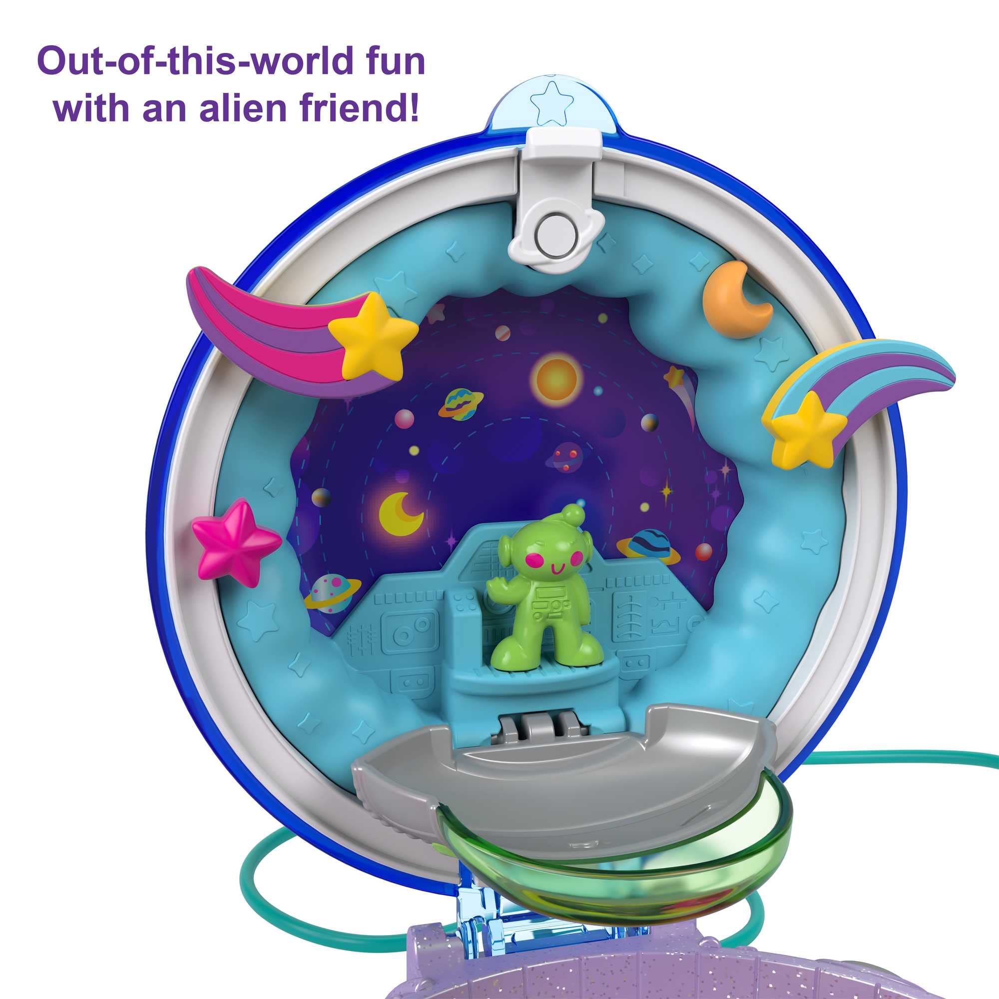 Polly Pocket Dolls and Accessories, Compact with 2 Micro Dolls, 15 Toy Pieces and 1 Fashion Piece, Double Play Space​​​